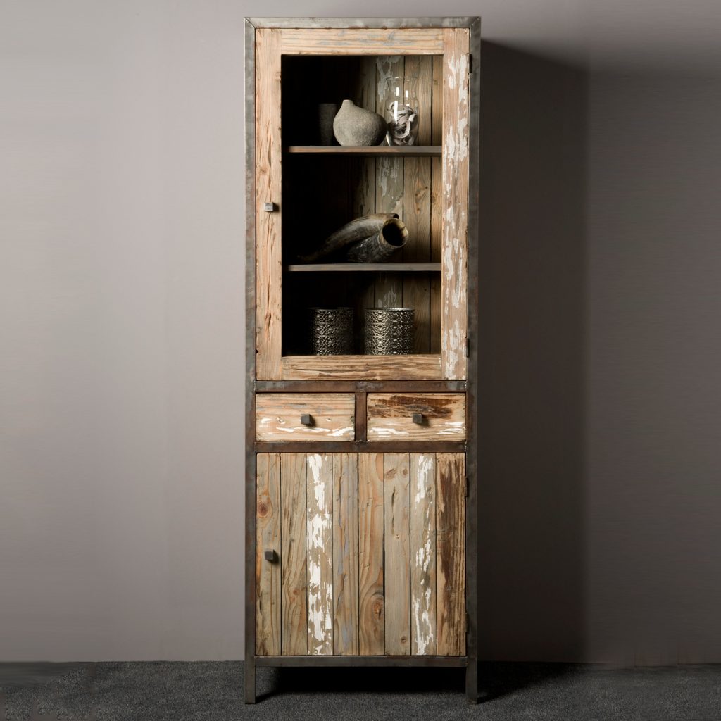 Industriële Vitrinekast 'Rift Metal' 90 x 190cm