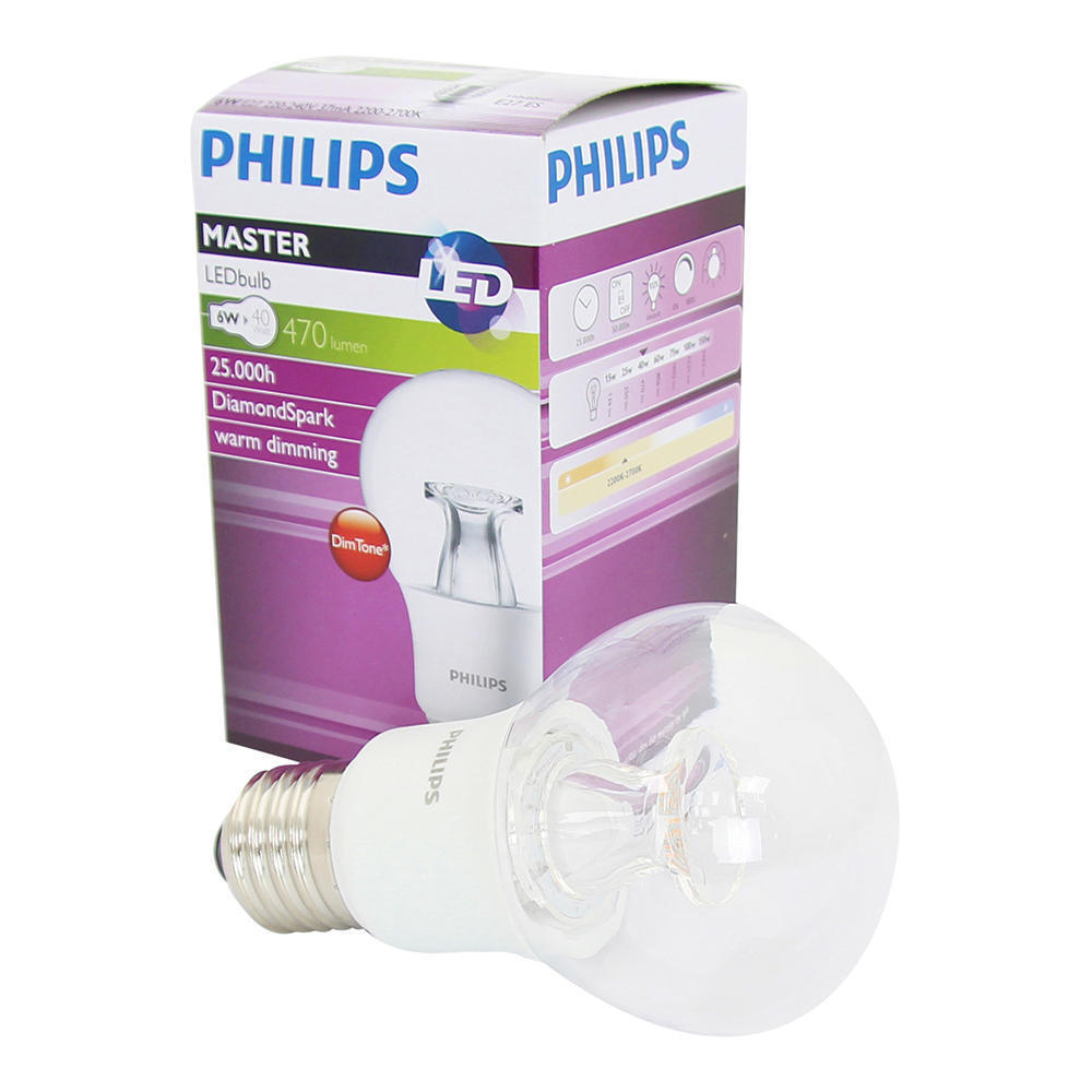 Philips LEDbulb E27 A60 6W 827 Helder (MASTER) | DimTone Dimbaar ... Philips LEDbulb E27 A60 6W 827 Helder (MASTER) | DimTone Dimbaar ...